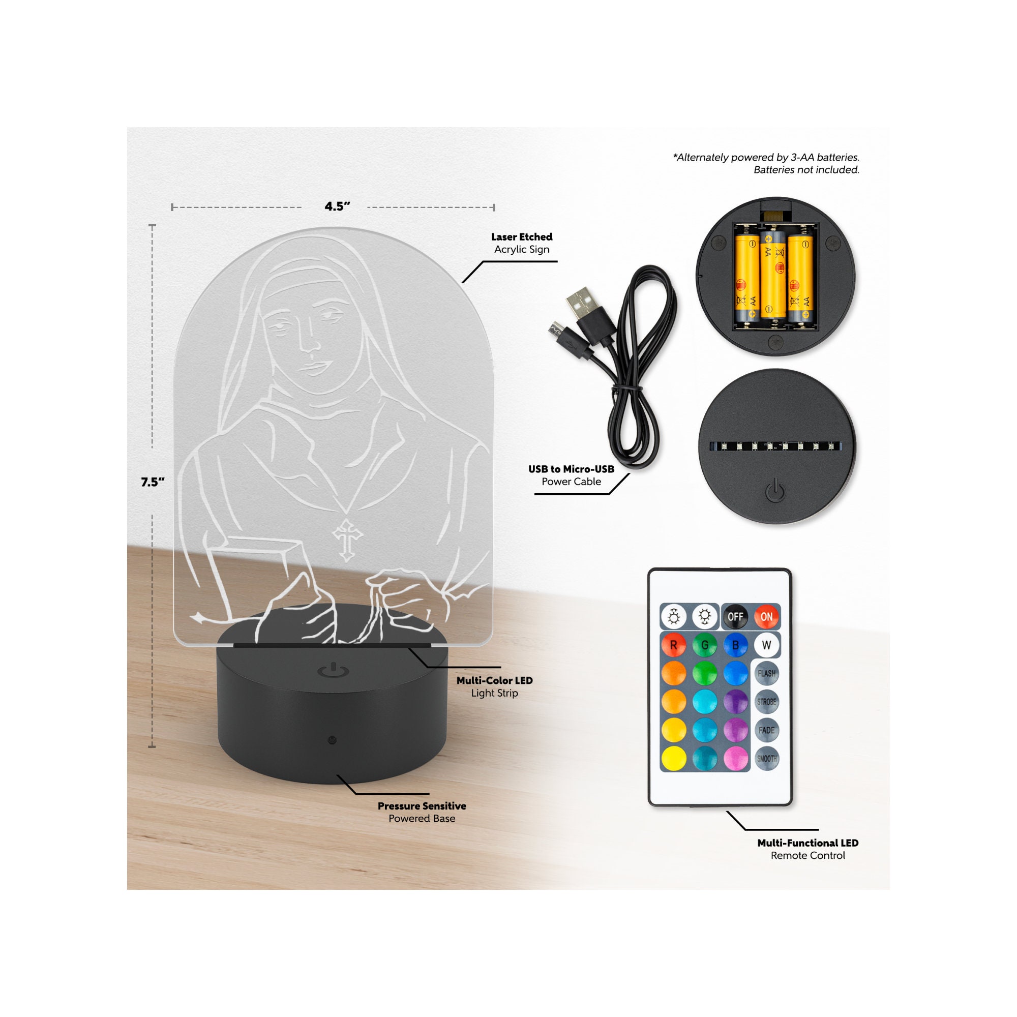 St Rafqa Laser-etched Acrylic Icon, Also Known as Saint Rafka and Saint ...
