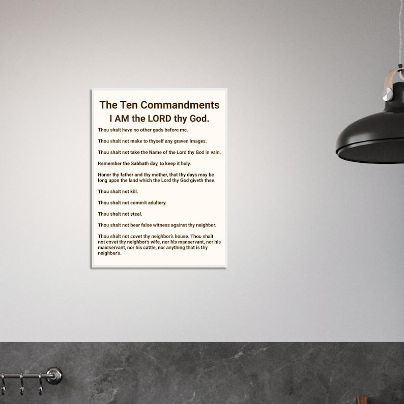 Framed Poster Ten Commandments Classroom - Texas S.B. 10 Compliant ...