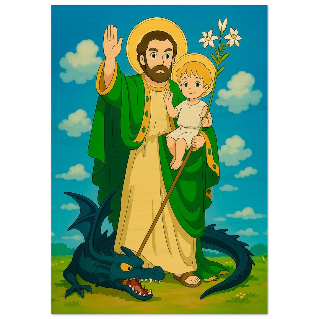 St. Joseph, Terror of Demons Kids Wood Icon – Perfect for Bedroom ...