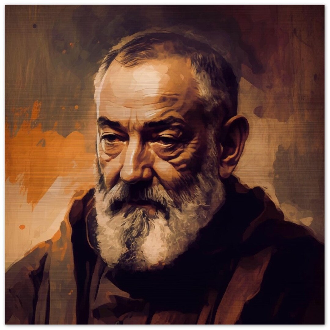 St. Padre Pio of Pietrelcina Brushed Aluminum Icon Catholic Priest Monk ...