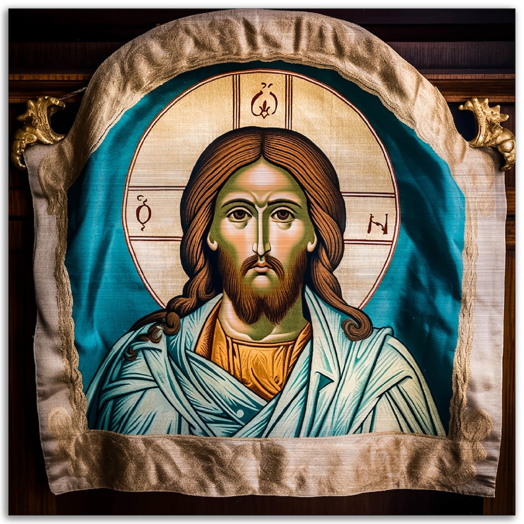 Mandylion Holy Face, Holy Napkin of Edessa Brushed Aluminum Icon ...