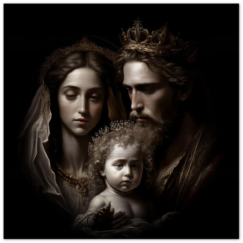 Holy Royal Family JMJ Brushed Aluminum Icon St Joseph Our Lady - Etsy