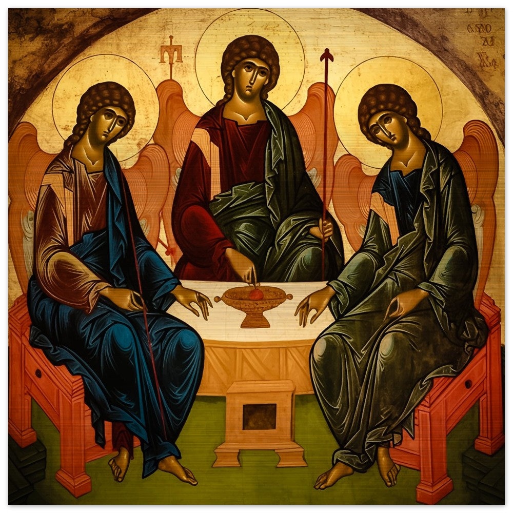 The Holy Trinity Icon Brushed Aluminum Hospitality of the - Etsy