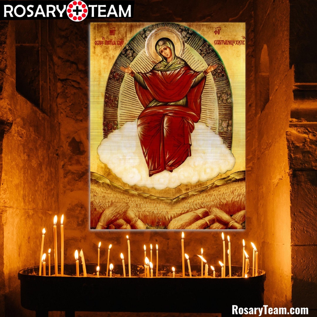 Multiplier of Wheat Icon of the Mother of God - Brushed Aluminum Icon ...