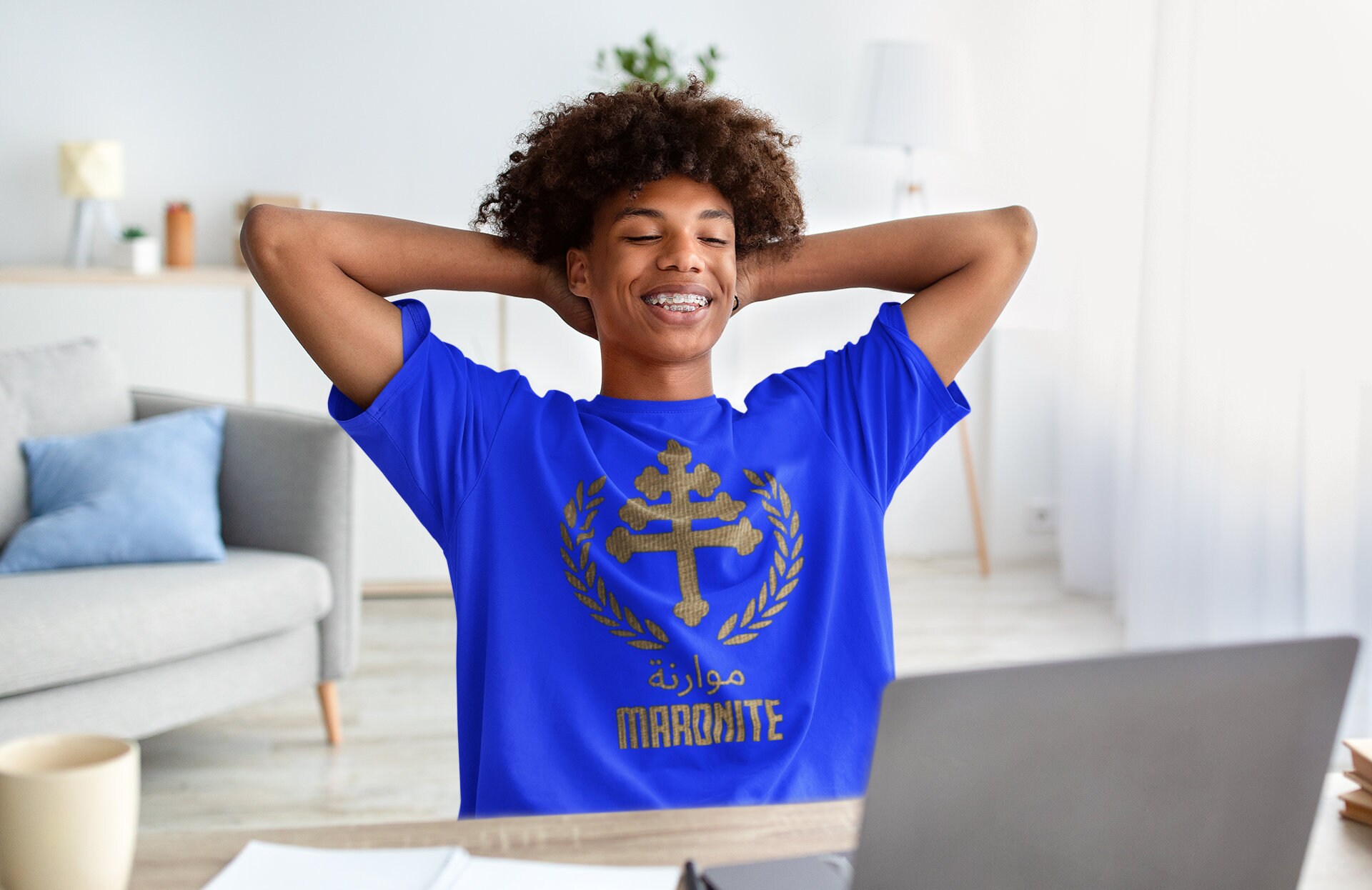 Maronite Cross Premium Metallic Golden Print Shirt - Etsy