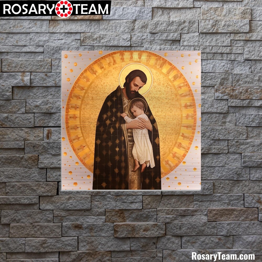 Saint Joseph and Divine Child Jesus Icon Brushed Aluminum Print - Etsy
