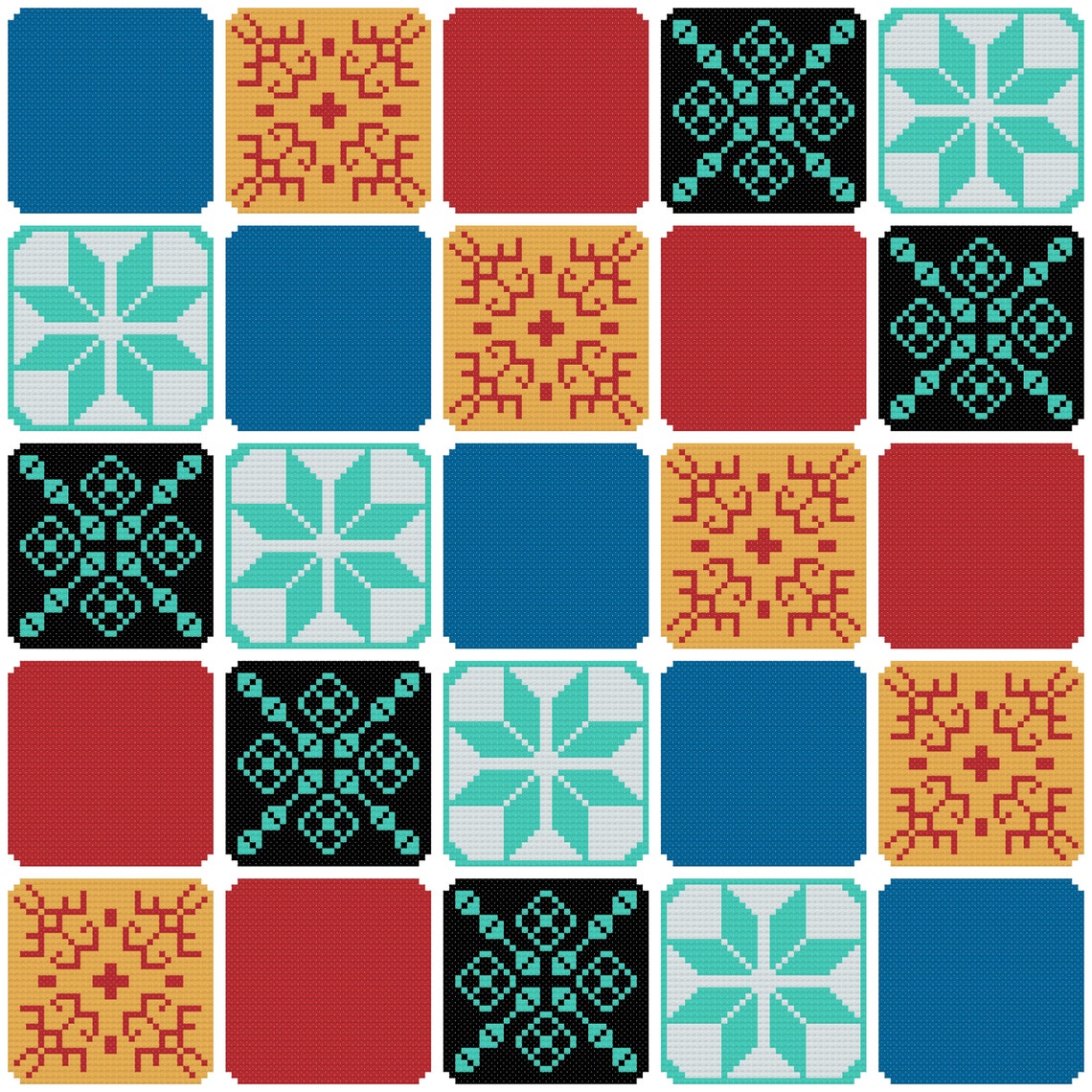 Azul Board Game Mosaic Digital Cross Stitch Pattern (PDF) - Etsy