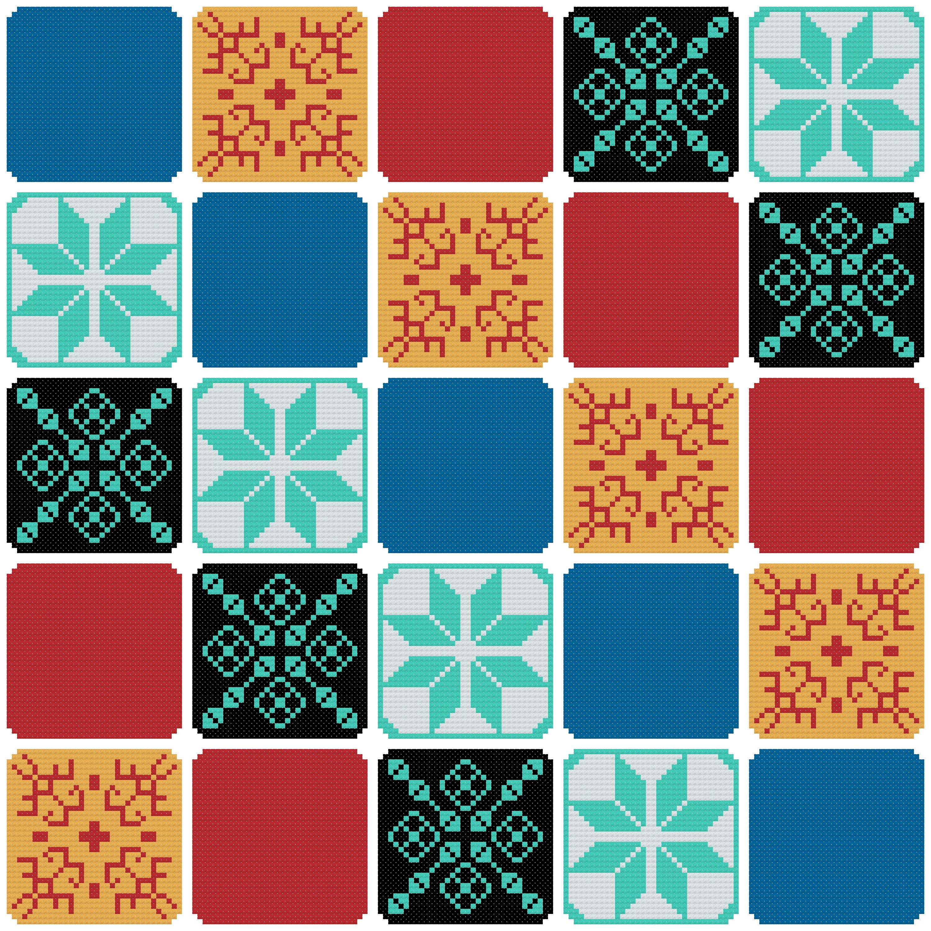 Azul Board Game Mosaic Digital Cross Stitch Pattern (PDF) - Etsy