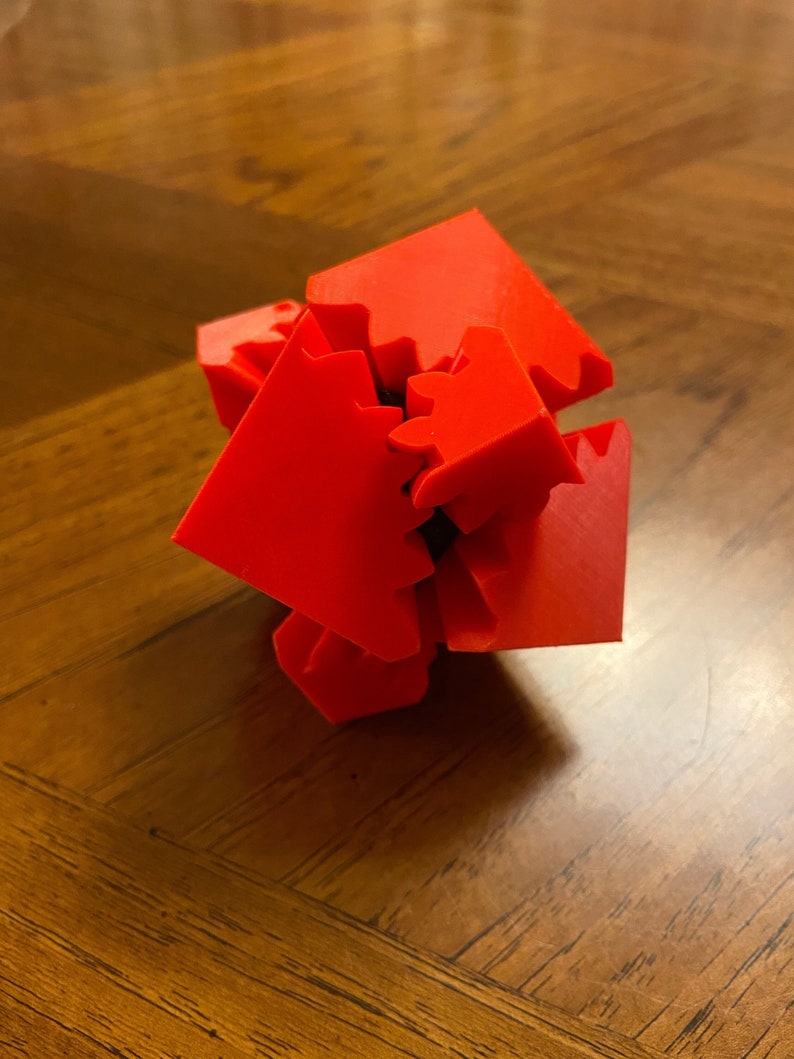 3D Printed Rotating Gear Cube - Etsy