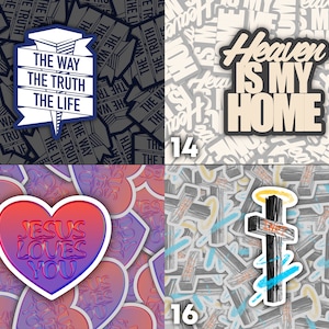 24 Christian Stickers | Christian Sticker Pack | Faith Stickers ...