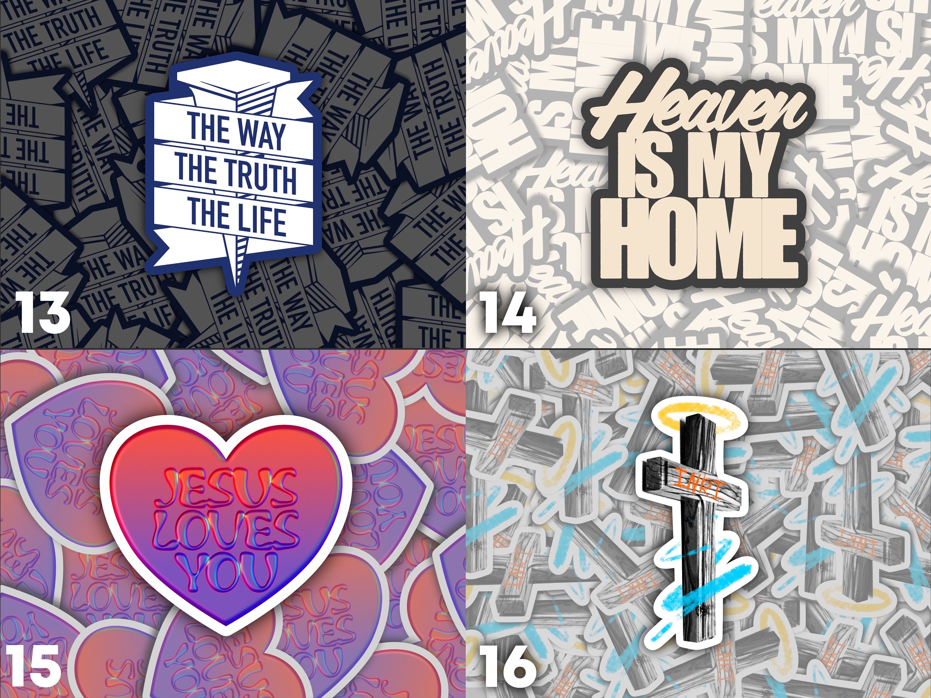 24 Christian Stickers Christian Sticker Pack Faith Stickers Religious ...