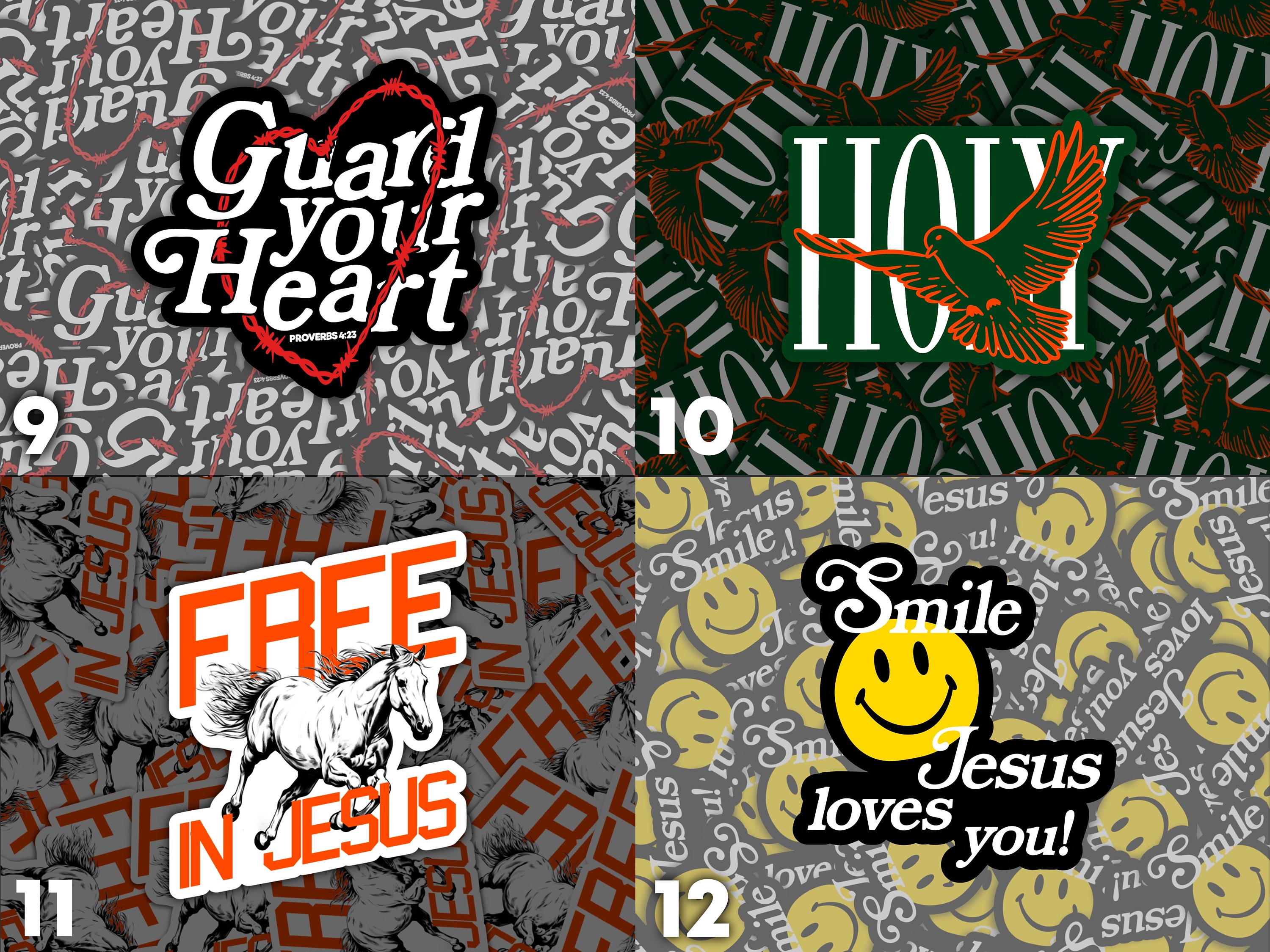 24 Christian Stickers Christian Sticker Pack Faith Stickers Religious ...