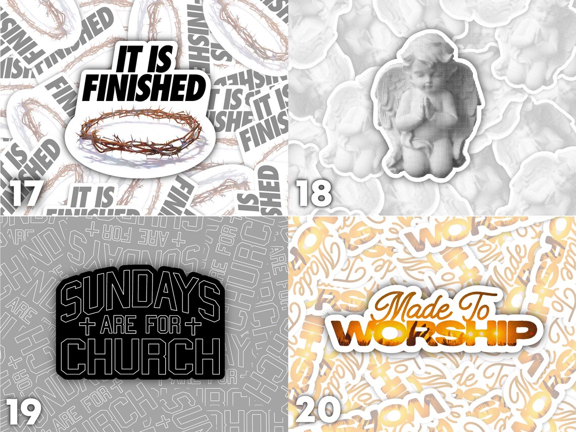 24 Christian Stickers Christian Sticker Pack Faith Stickers Religious ...