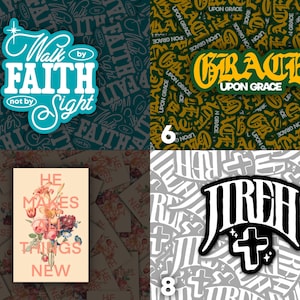 24 Christian Stickers | Christian Sticker Pack | Faith Stickers ...