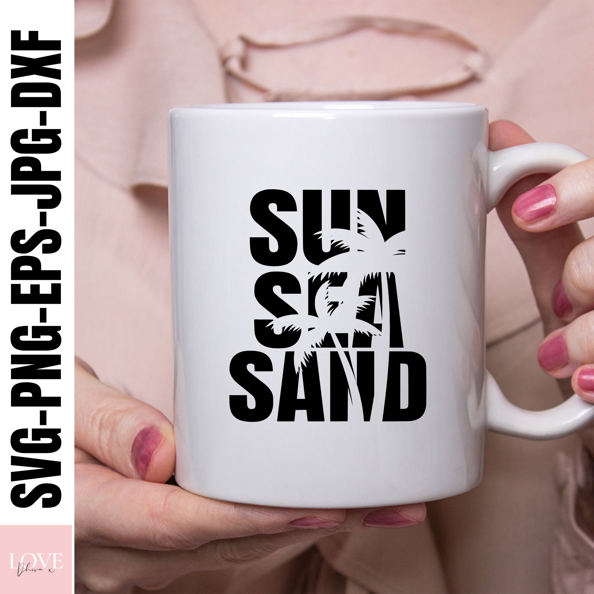 Sun Sea Sand SVG PNG DXF Clipart,cut Files for Cricut Silhouette,beach ...