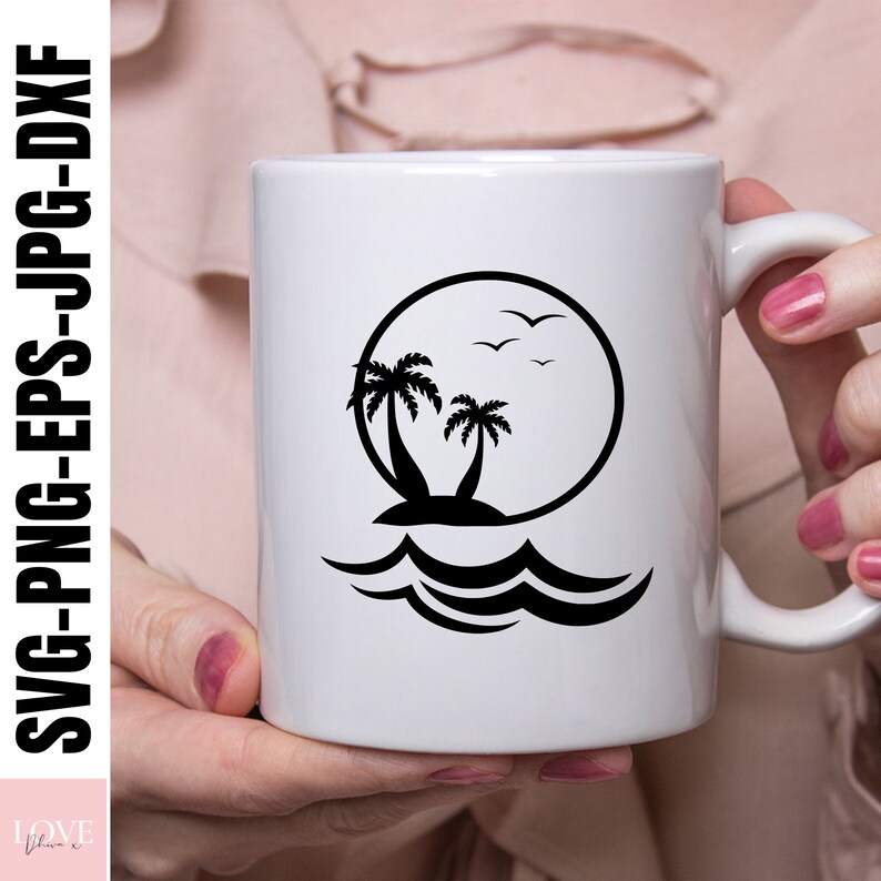 Palm Tree Sunset SVG PNG DXF Clipartcut Files for Cricut - Etsy