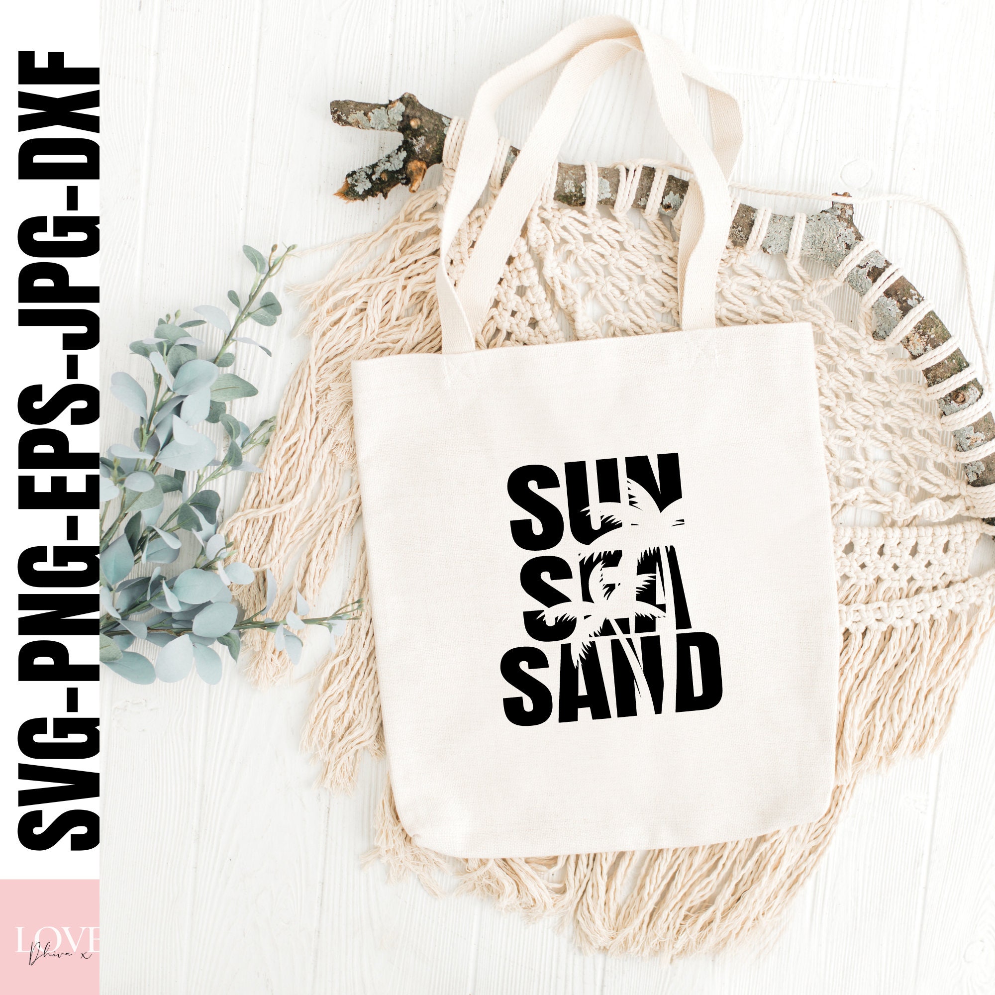 Sun Sea Sand SVG PNG DXF Clipart,cut Files for Cricut Silhouette,beach ...