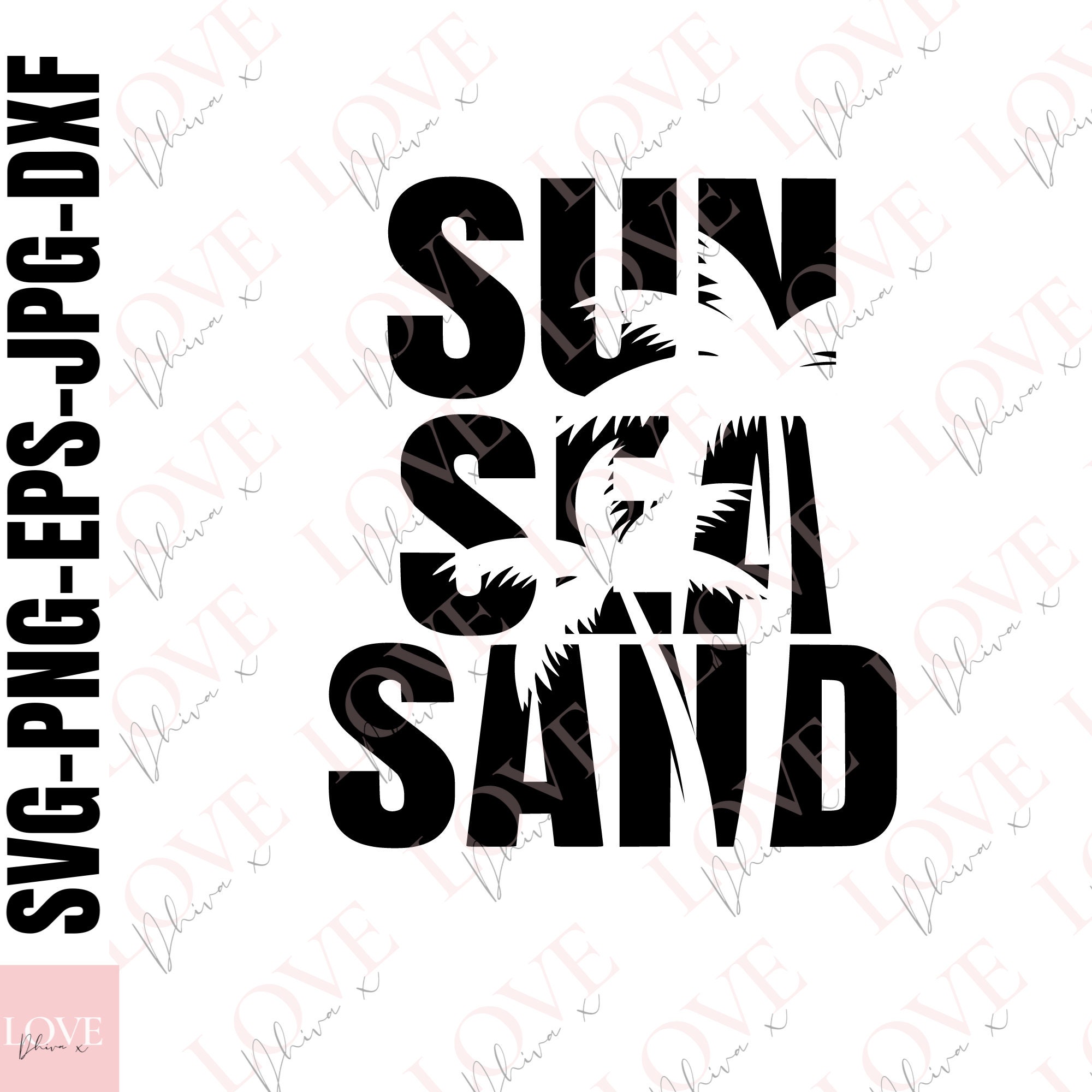 Sun Sea Sand SVG PNG DXF Clipart,cut Files for Cricut Silhouette,beach ...