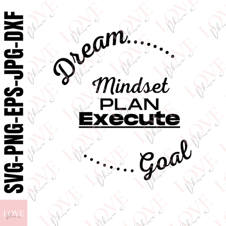 Dream Mindset Plan Execute Goal SVG PNG DXF Clipart,achieve Your Goals ...