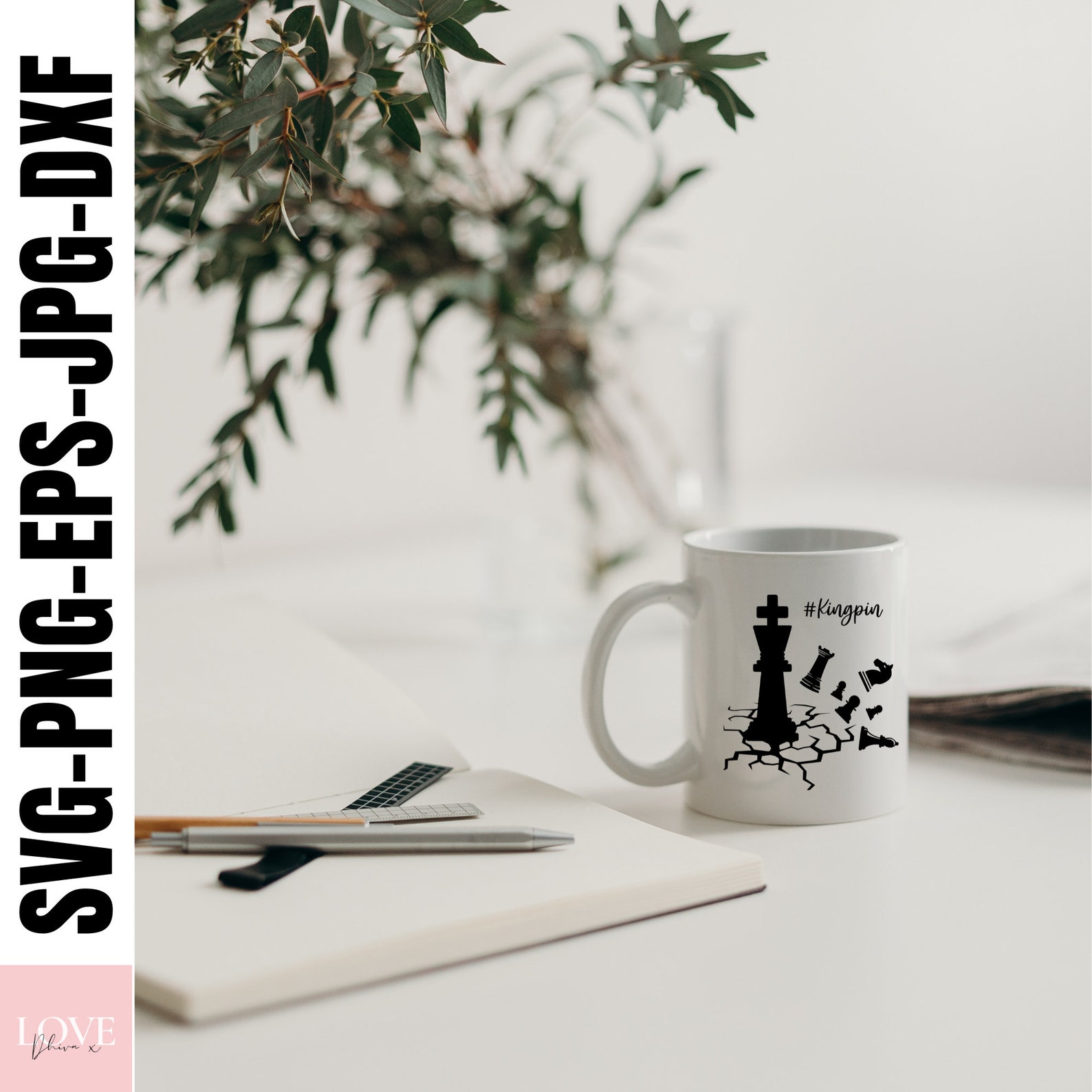 Kingpin Chess Pieces Svg, King Chess Svg, King's Crown Svg,cut Files ...
