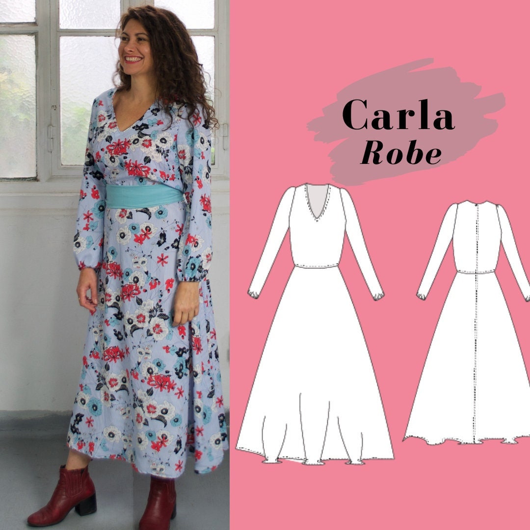 Pattern PDF Long Dress/ Pattern Sewing Dress With Sleeve/ DIY - Etsy