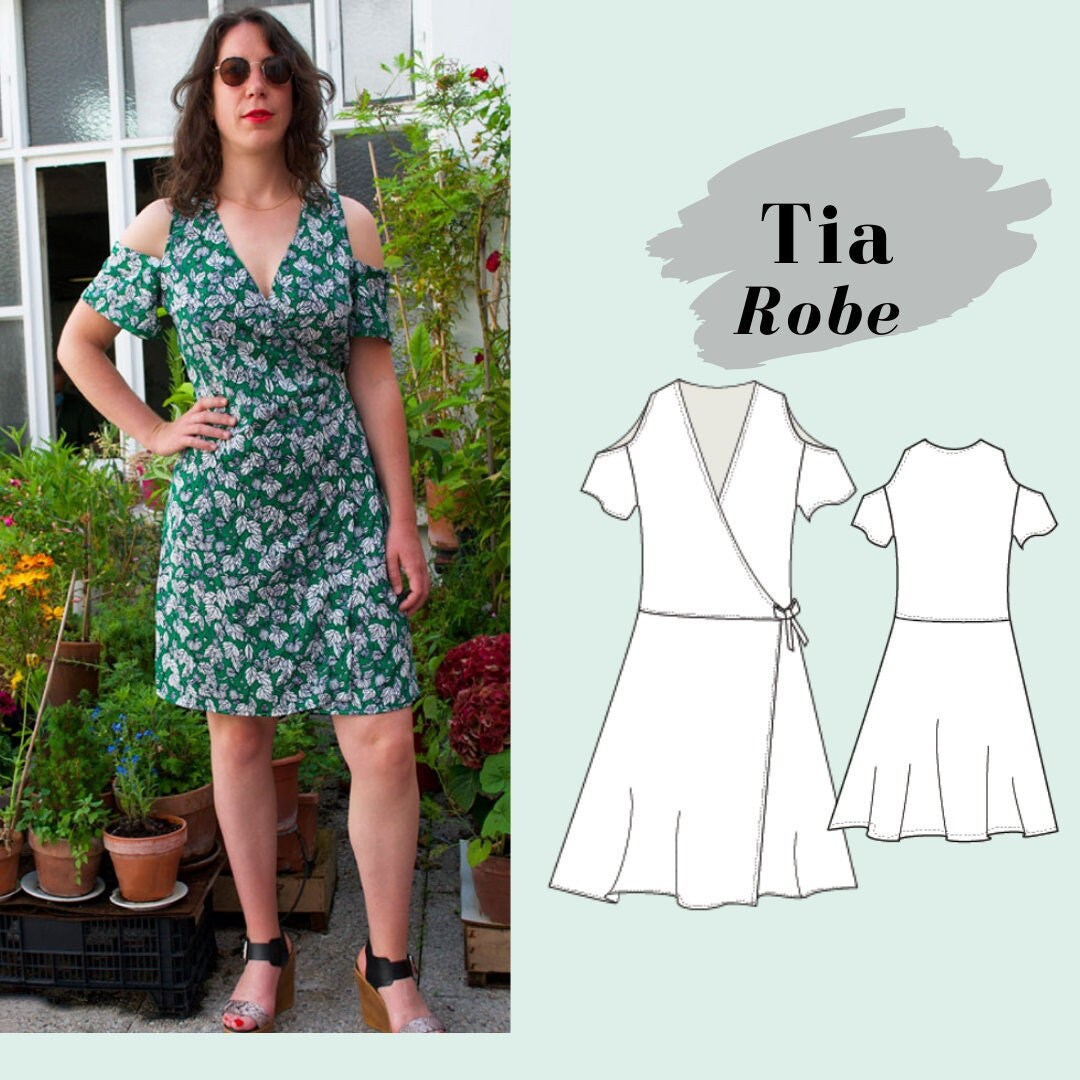 Patron PDF robe courte/ patron robe portefeuille/DIY robe - Etsy France