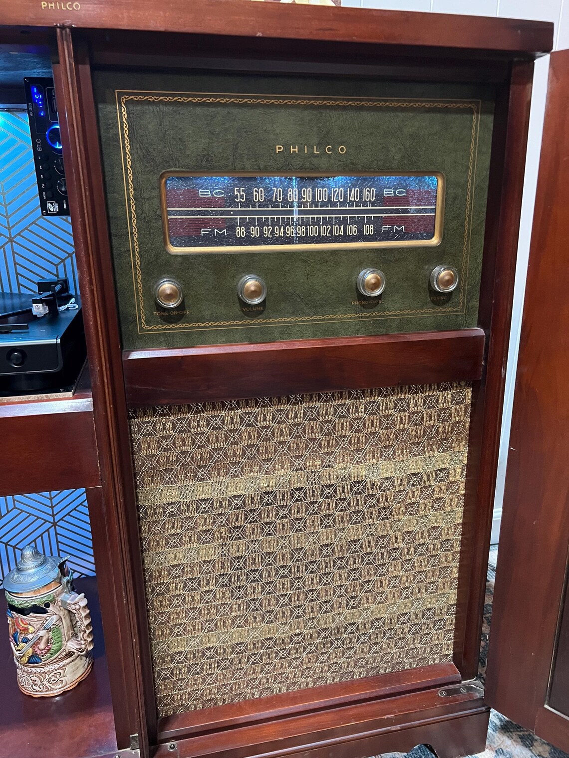 Vintage Mid Century Philco TV Bar Stereo With Bluetooth and Record ...