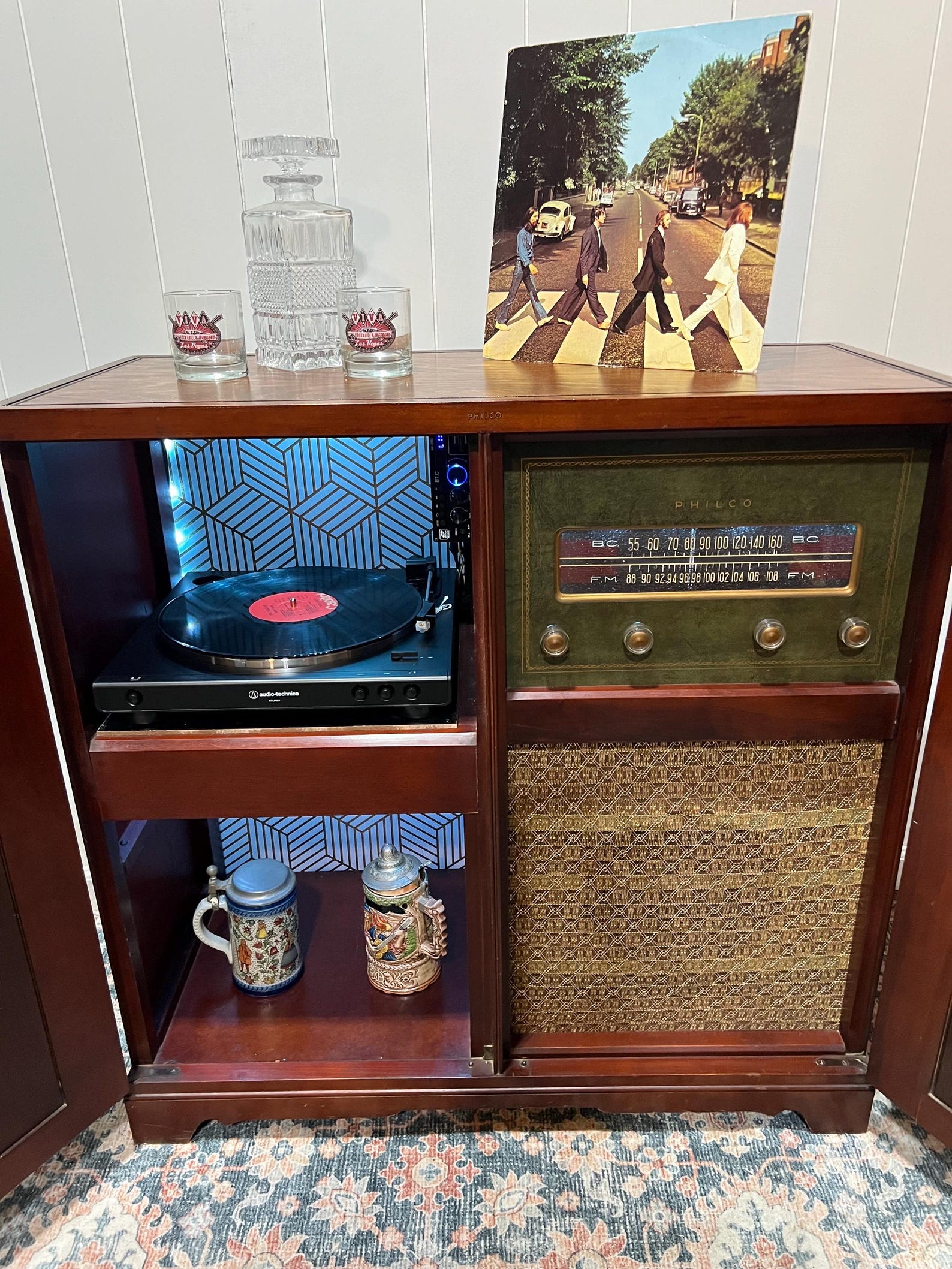 Vintage Mid Century Philco TV Bar Stereo With Bluetooth and Record ...