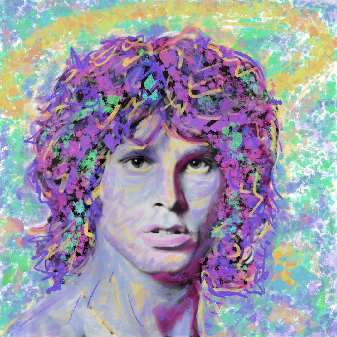 Jim Morrison - “mojo Rising” Print, Artwork on Canvas - Etsy