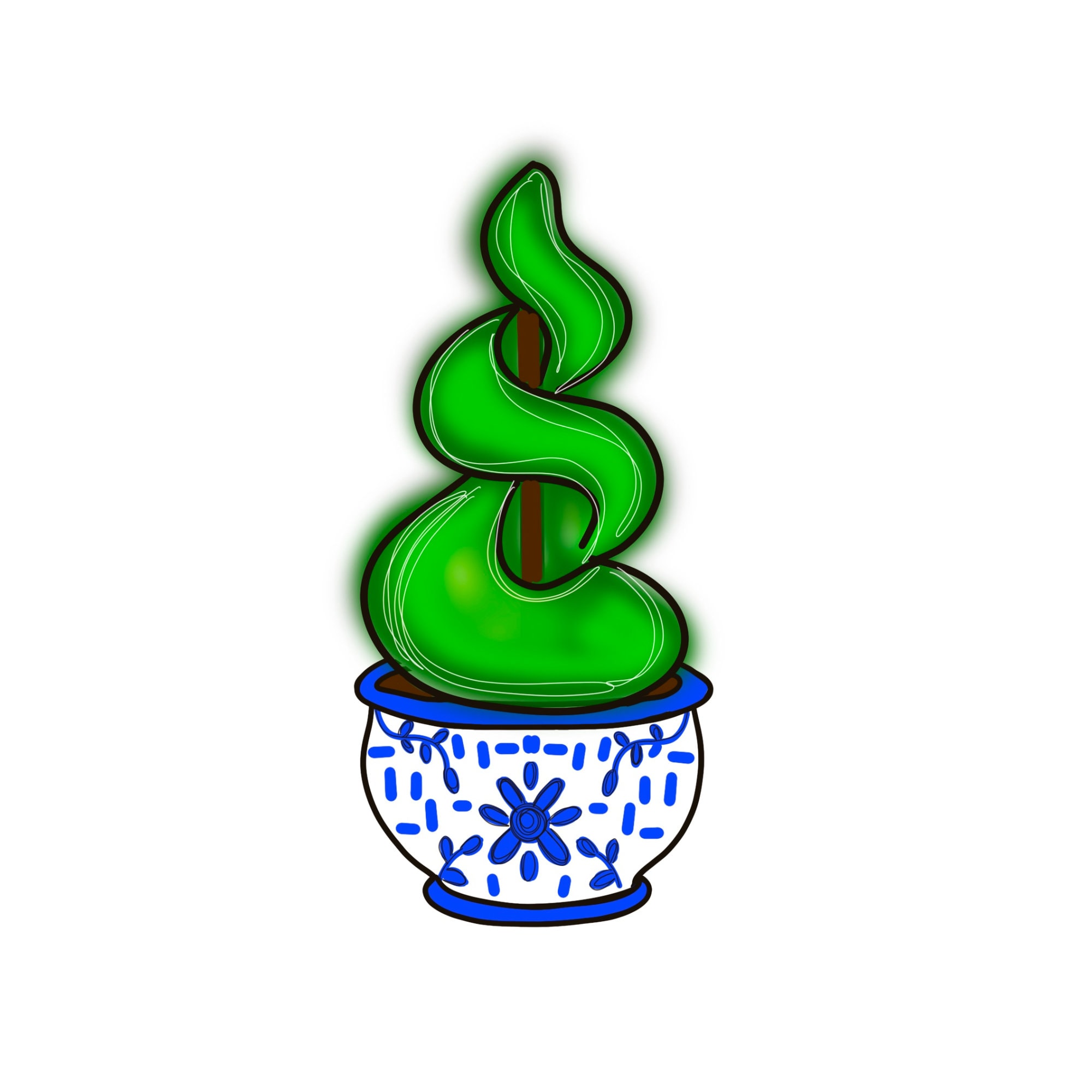 Chinoiserie Spiral Topiary Template | DIY Door Hanger | Boxwood Tower ...