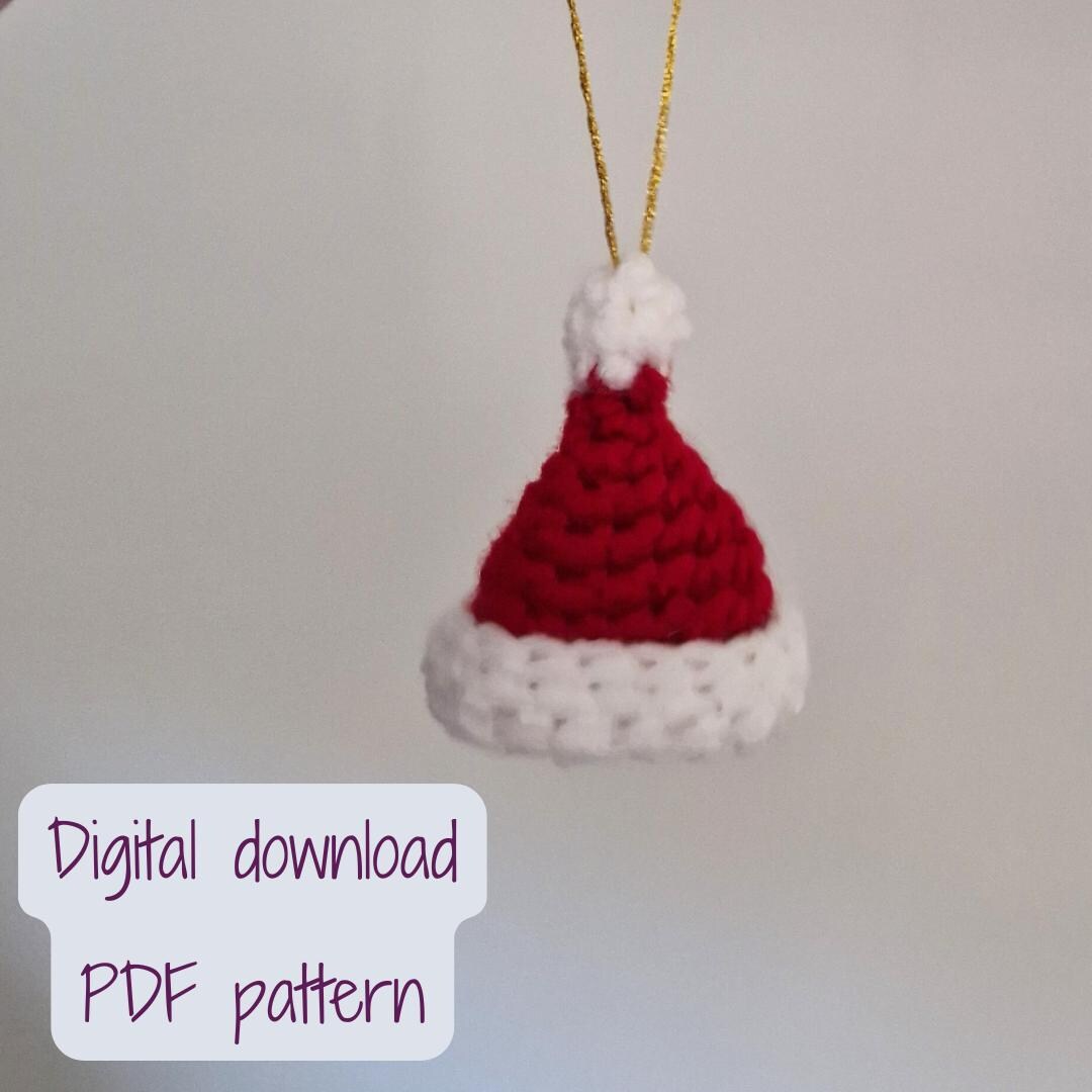 DIGITAL DOWNLOAD Crochet Pattern for a Santa Hat Amigurumi Pdf With ...