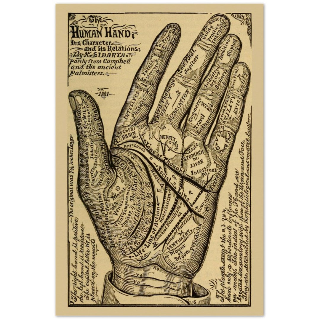 Palmistry Hand Art Print - Etsy