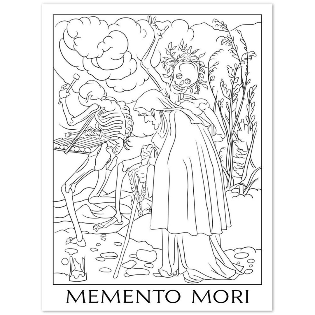 Memento Mori Jumbo Coloring Poster - Etsy Canada