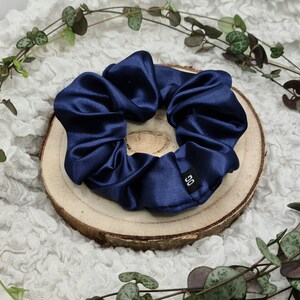 Navy Blue Satin Classic Original Scrunchie - Etsy