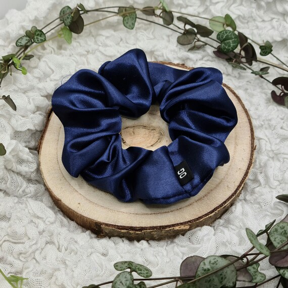 Navy Blue Satin Classic Original Scrunchie - Etsy