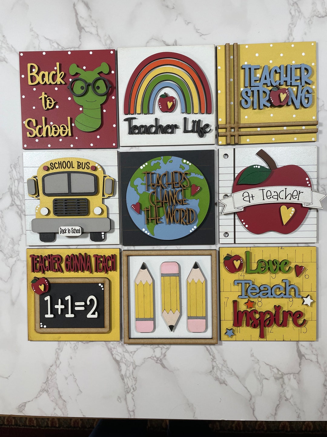 School Days Interchangeable Tiles, Love, Teach, Inspire, Teachers ...