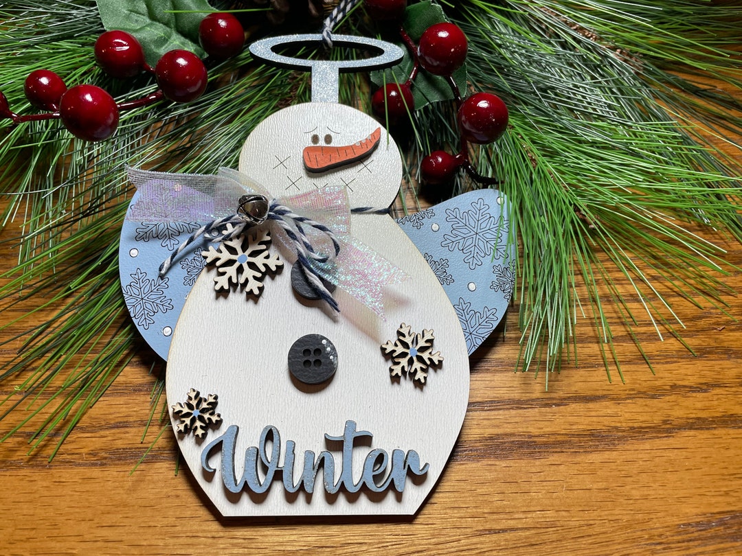 Snowman Angel, Winter, Snow Angel, Christmas Ornament - Etsy