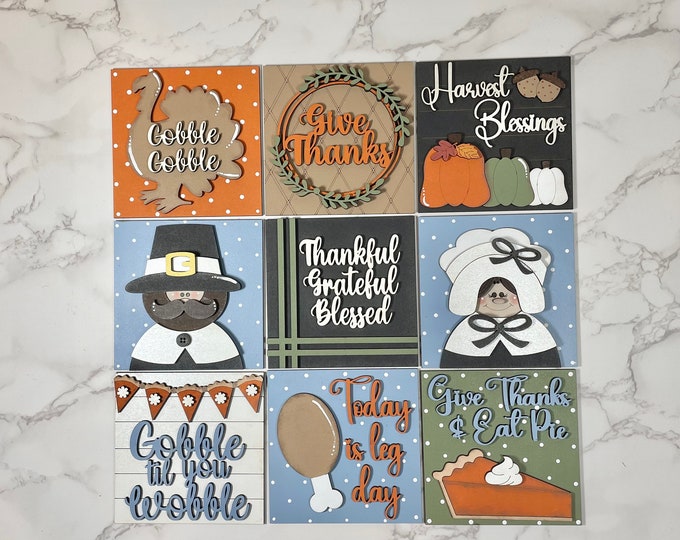 Thanksgiving Interchangeable Tiles, Harvest Blessings, Pilgrim Signs ...