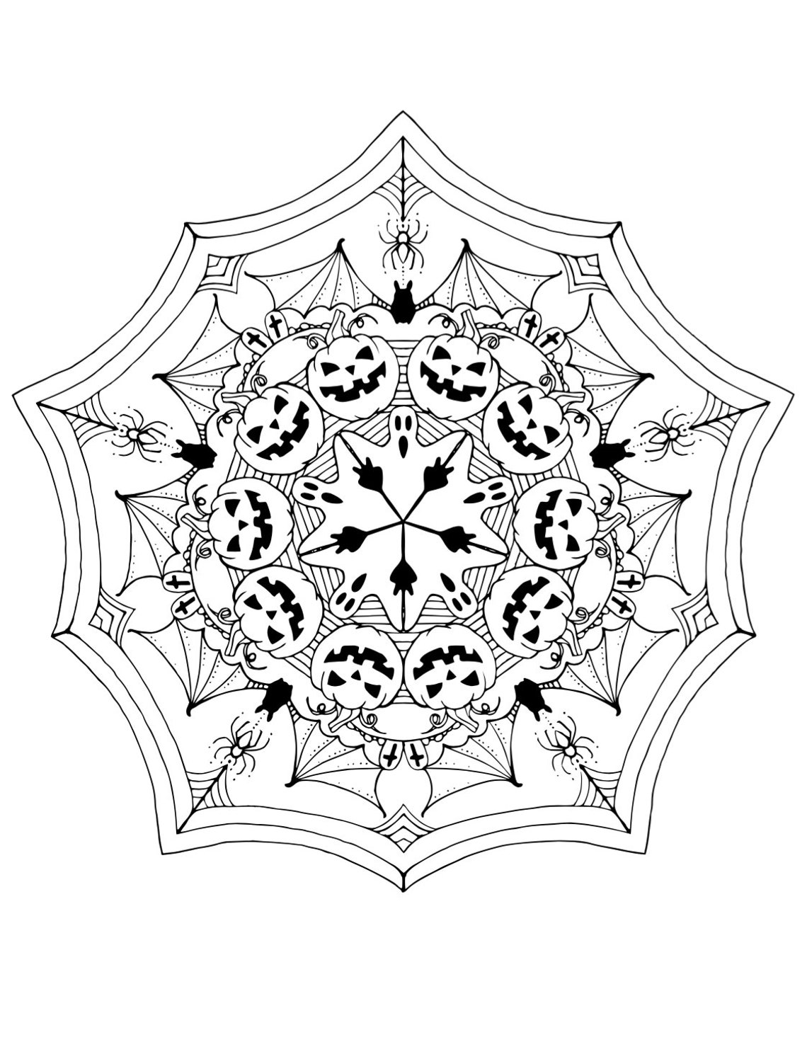 20 Halloween Mandala Coloring Pages | Adult and Children Coloring Pages ...