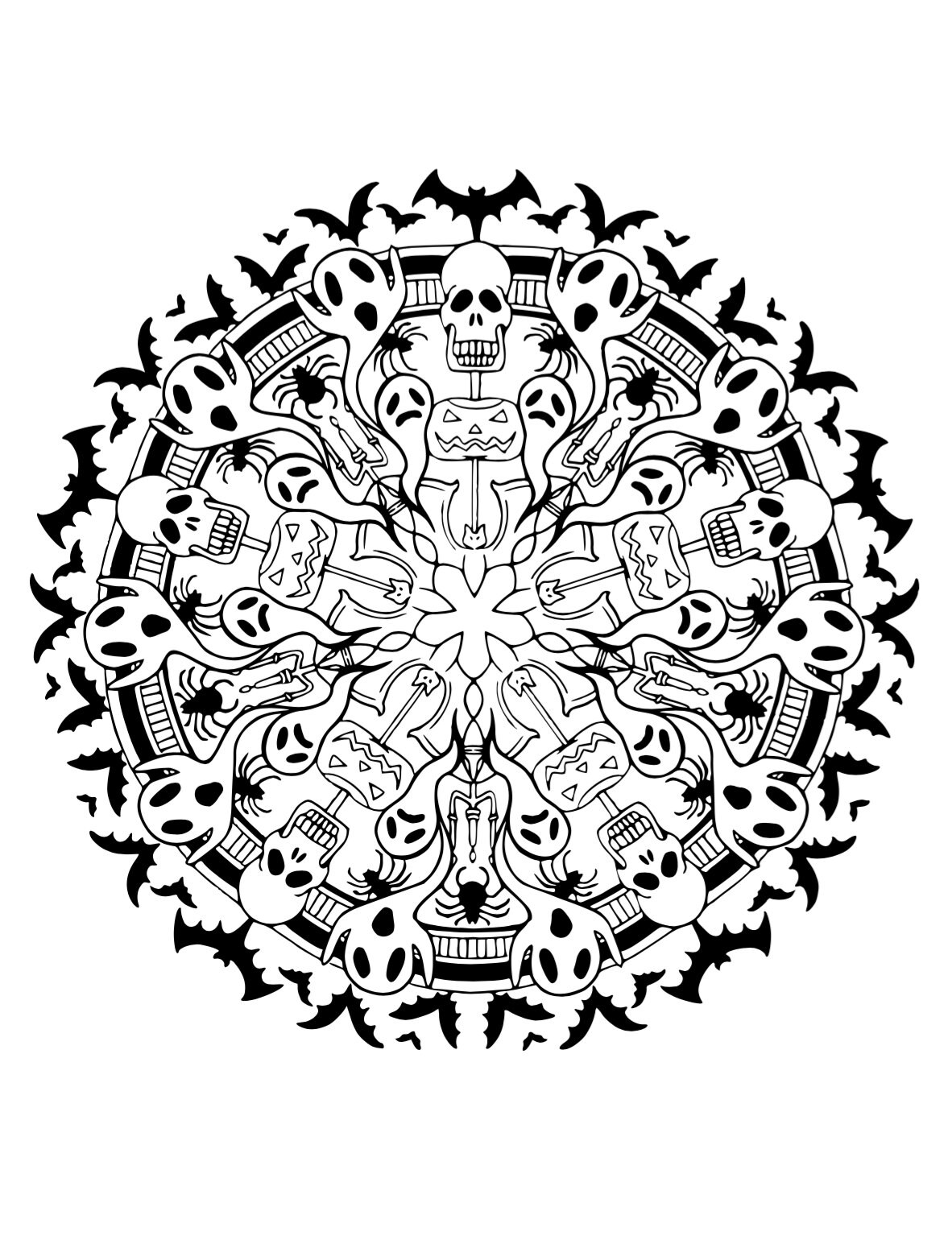 20 Halloween Mandala Coloring Pages | Adult and Children Coloring Pages ...