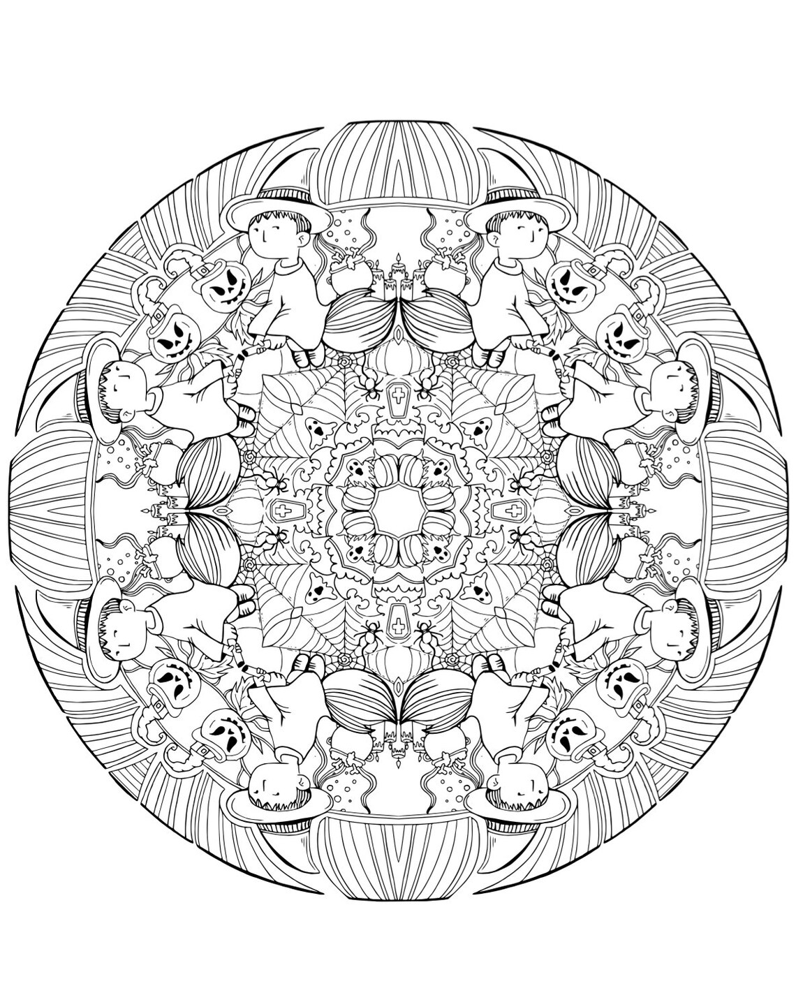 20 Halloween Mandala Coloring Pages | Adult and Children Coloring Pages ...