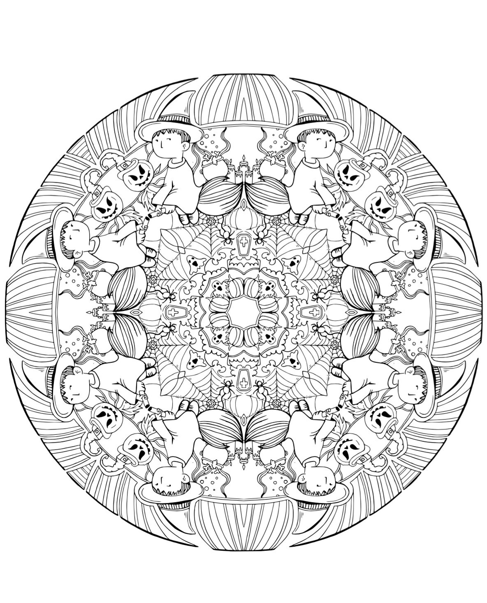20 Halloween Mandala Coloring Pages | Adult and Children Coloring Pages ...