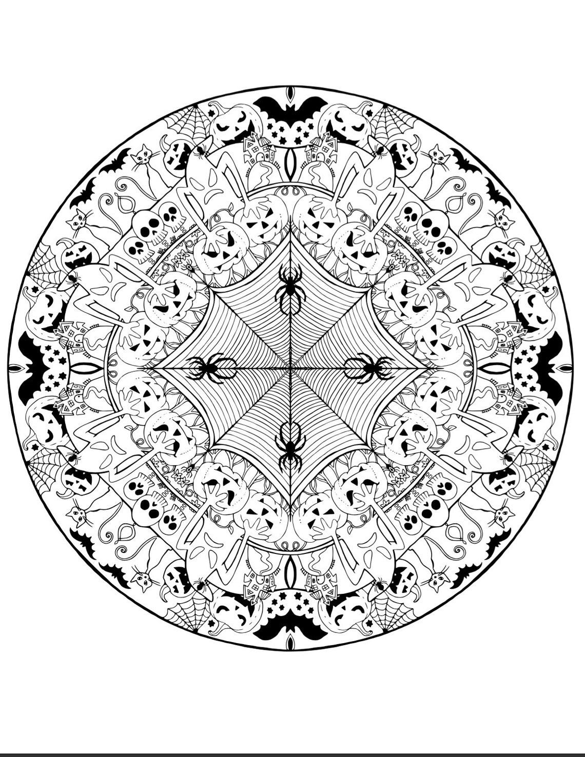 20 Halloween Mandala Coloring Pages | Adult and Children Coloring Pages ...