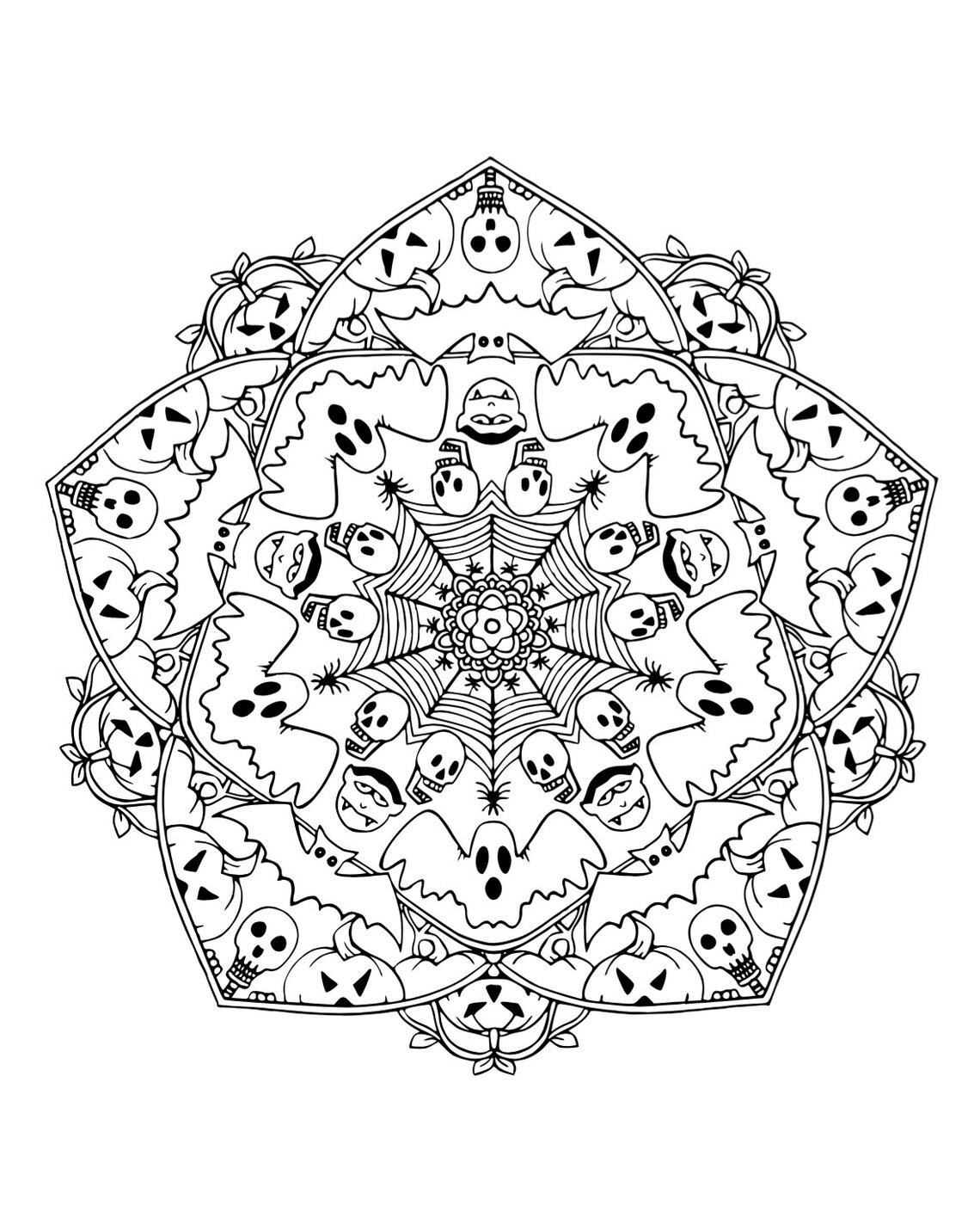 20 Halloween Mandala Coloring Pages | Adult and Children Coloring Pages ...