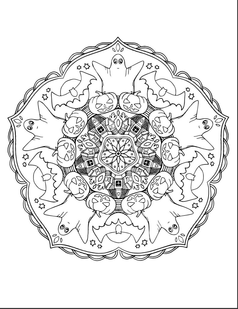 20 Halloween Mandala Coloring Pages | Adult and Children Coloring Pages ...