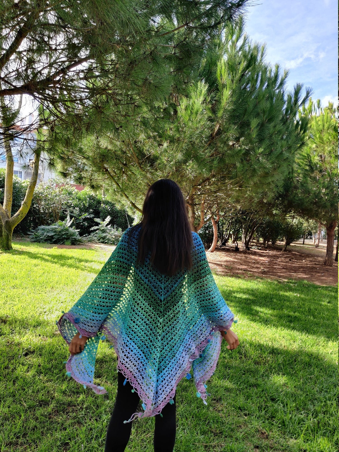 Crochet Shawl Jardins De Monet (hand Made) - Etsy