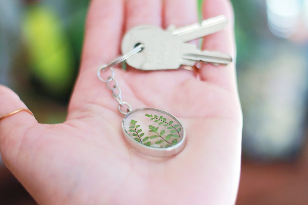 Real Fern Key Ring / Botanical Resin Key Ring / Gift for Friend ...