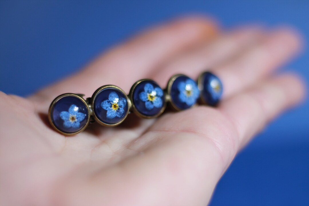Large Forget-me-not Hair Clip / Real Dried Forget-me-not / Hair Clip ...