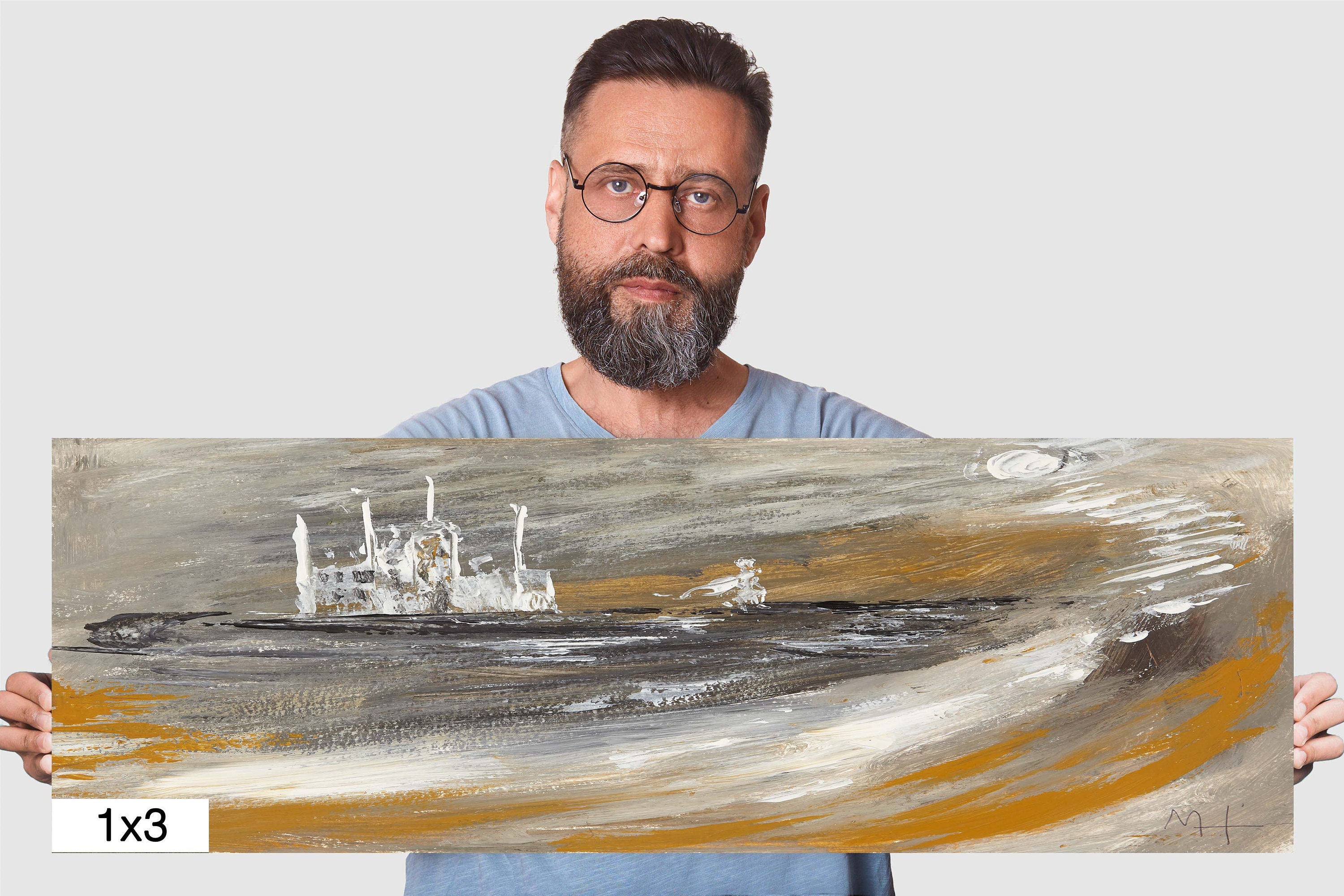 Legend XL Large Abstract Figurative Painting: CATCHING the MOON, Extra ...