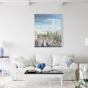 Extra Large Vertical Semi Abstract Original Painting on Canvas | Gothic ...